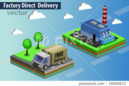 factory direct delivery vector illustration - Stock Illustration ...