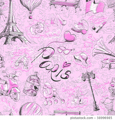 Seamless texture of Paris - Stock Illustration [38996985] - PIXTA
