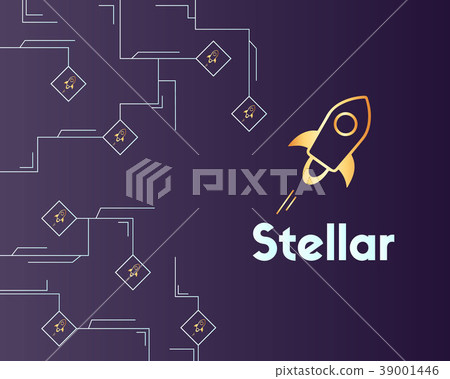 Blockchain stellar style payment virtual - Stock Illustration [39001446 ...
