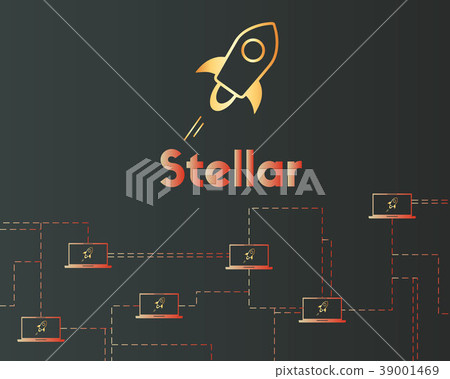 Blockchain stellar network style background - Stock Illustration ...