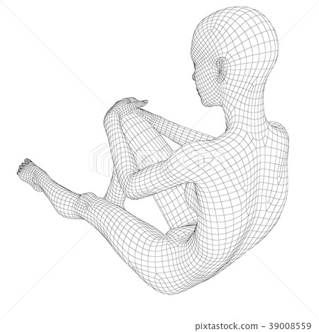 Wire frame female body perming3DCG... - Stock Illustration [39008559 ...