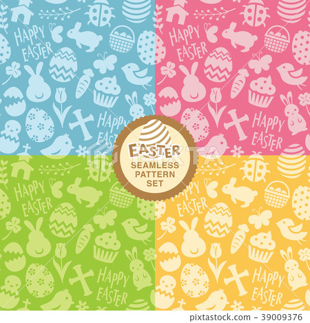 Easter seamless patterns set - Stock Illustration [39009376] - PIXTA