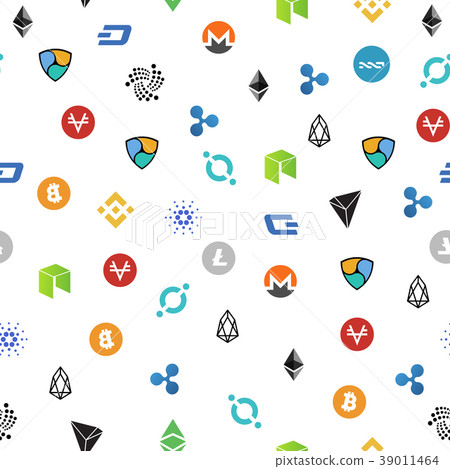 Cryptocurrency seamless pattern. - Stock Illustration [39011464] - PIXTA