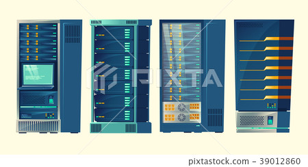 Vector server racks, database room, data center - Stock Illustration ...