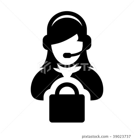 Service Icon Vector Female Operator Person Avatar - Stock Illustration ...