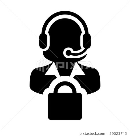 Service Icon Vector Female Operator Person Avatar - Stock Illustration ...