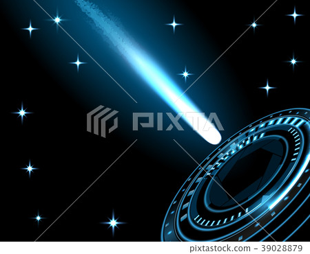 A bright comet, a meteor, a spaceship, a rocket - Stock Illustration ...