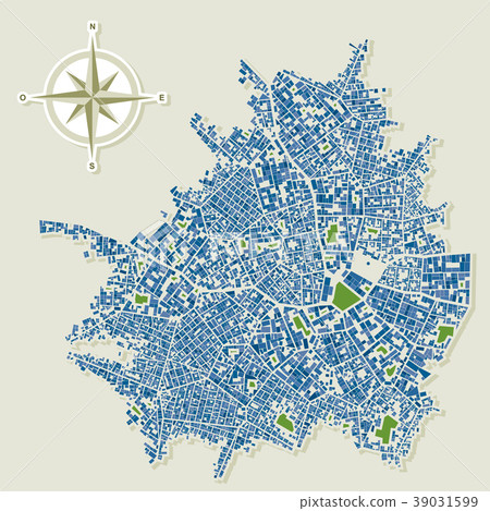 Abstract city map - Stock Illustration [39031599] - PIXTA
