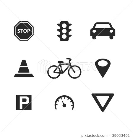 Traffic icons set. Vector illustration - Stock Illustration [39033401 ...