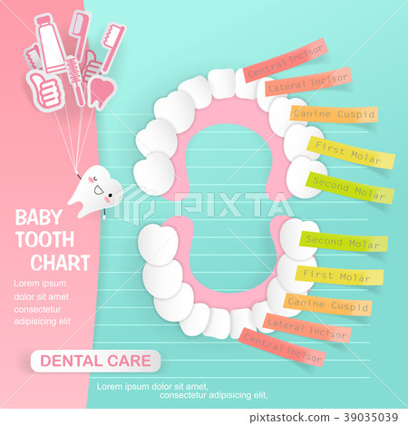 cartoon baby tooth - Stock Illustration [39035039] - PIXTA