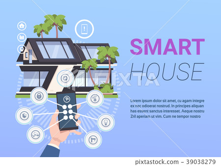 Smart Home Management System Of Control With Hands - Stock Illustration ...