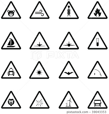 warning icon set - Stock Illustration [39043353] - PIXTA