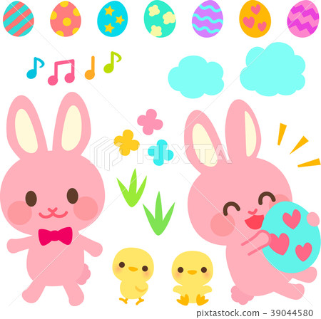 Easter eggs and rabbit - Stock Illustration [39044580] - PIXTA
