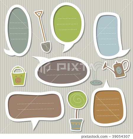 Collection of frames decorated by garden theme - Stock Illustration ...