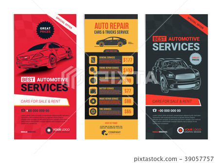 Set of web Automotive services banners collection. - Stock Illustration ...