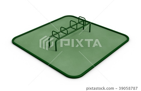 Parallel horizontal bars for workout. 3Drendering. - Stock Illustration ...
