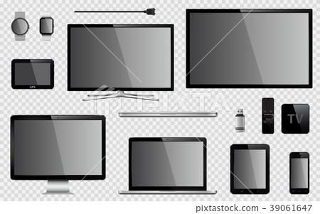 Set of realistic various modern digital devices - Stock Illustration ...