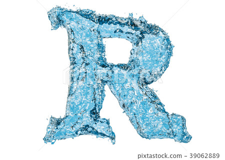 Water letter R, 3D rendering - Stock Illustration [39062889] - PIXTA