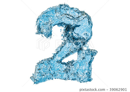 Water number 2, 3D rendering - Stock Illustration [39062901] - PIXTA