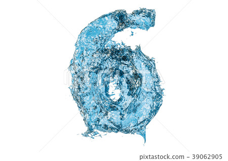Water number 6, 3D rendering-插圖素材 [39062905] - PIXTA圖庫
