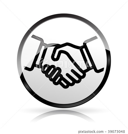 handshake icon on white background - Stock Illustration [39073048] - PIXTA