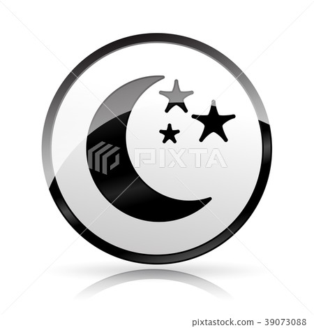 moon icon on white background - Stock Illustration [39073088] - PIXTA