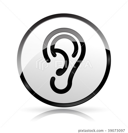 ear icon on white background - Stock Illustration [39073097] - PIXTA