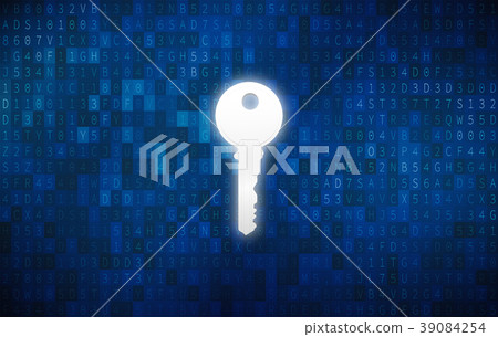 Key in keyhole with digital abstract technology - Stock Illustration ...