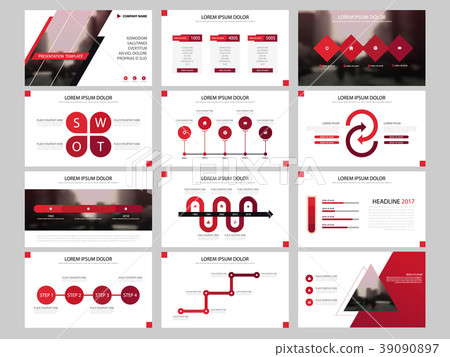 Red Abstract presentation templates Infographic - Stock Illustration ...