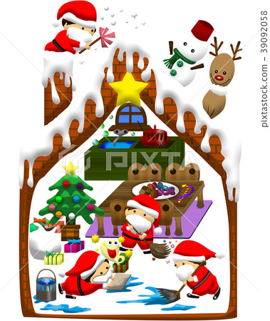 Santa's cleaning - Stock Illustration [39092058] - PIXTA