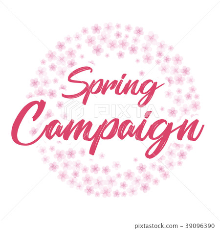 Cherry blossom frame Spring Campaign - Stock Illustration [39096390 ...