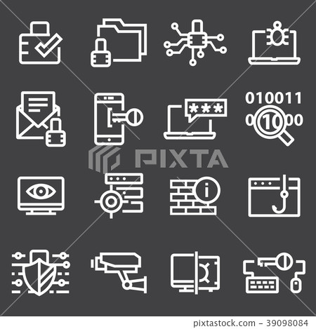 Cyber security, thin line design - Stock Illustration [39098084] - PIXTA