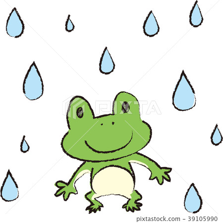 Rain and frog - Stock Illustration [39105990] - PIXTA