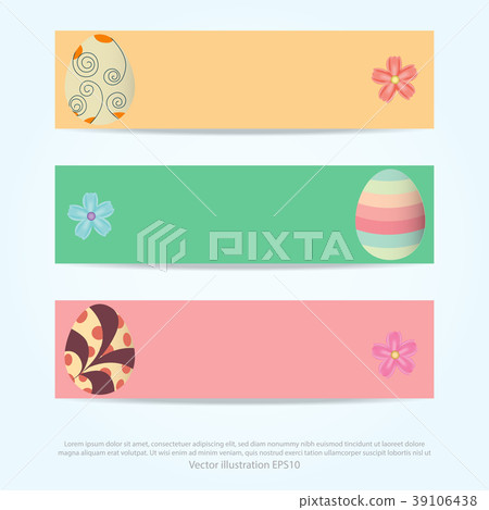 Beautiful colorful Easter banner template. - Stock Illustration ...