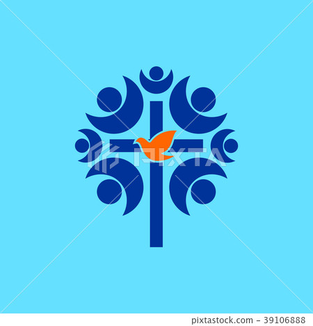Fellowship, church, membership, cross, dove - Stock Illustration ...