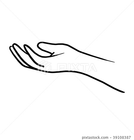 doodle hand gesture of giving vector illustration - Stock Illustration ...