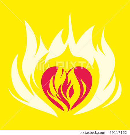 Heart in holy fire - Stock Illustration [39117162] - PIXTA