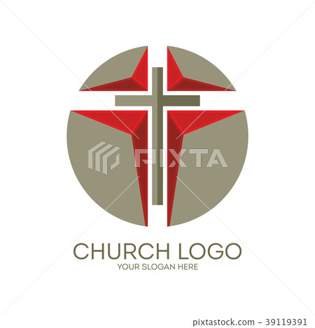 Church logo. Cross in circle - Stock Illustration [39119391] - PIXTA