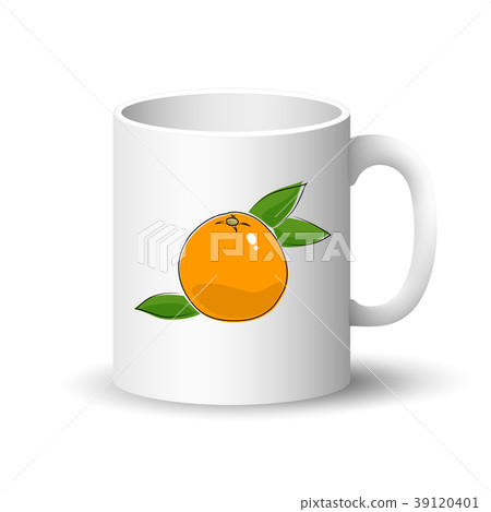 White Mug with Grapefruit - Stock Illustration [39120401] - PIXTA