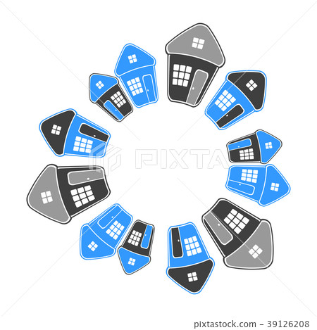 Houses in circle shape. Real estate concept. - Stock Illustration ...