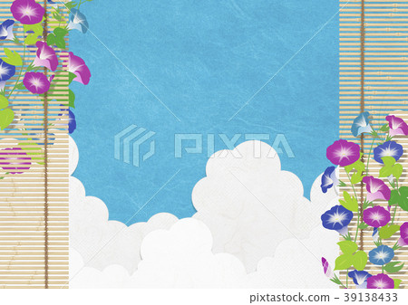 Summer sky Ido cloud Asagao blind (Japanese... - Stock Illustration ...