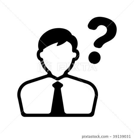 Office worker / businessman icon / question /... - Stock Illustration ...