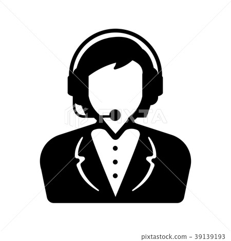 Female staff, support center, help desk,... - Stock Illustration ...