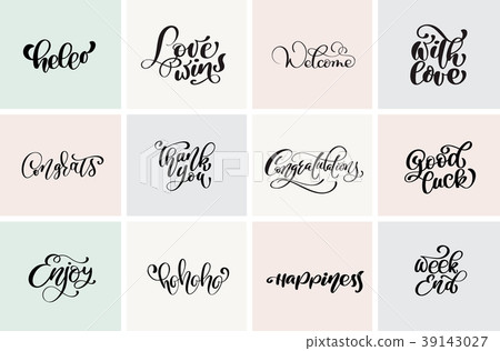 Welcome, Thank you, Congratulation, Good luck - Stock Illustration ...