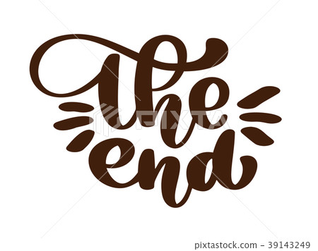 handdrawing The End Vector text lettering phrase - Stock Illustration ...