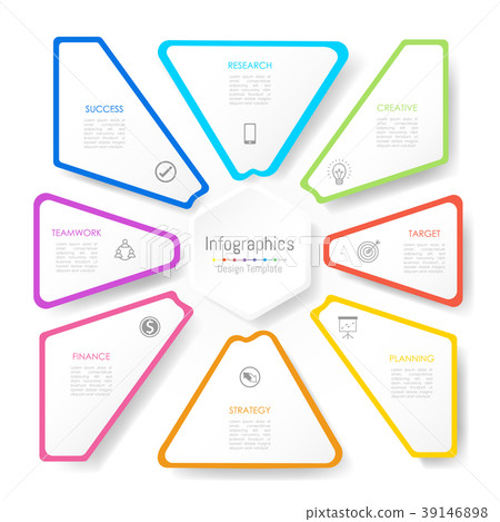 Infographic design elements with 8 options. - Stock Illustration ...