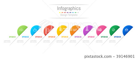 Infographic design elements with 9 options. - Stock Illustration ...