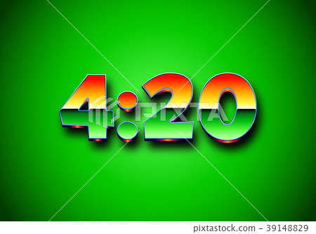 4:20 sign with retro styled chrome digits - Stock Illustration ...
