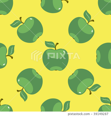 Apple green yellow seamless pattern background - Stock Illustration ...