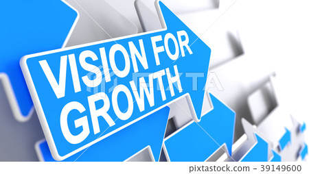 Vision For Growth - Inscription on Blue Arrow. 3D. - Stock Illustration ...